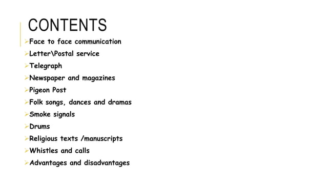 Traditional Methods of Communication | PPTX