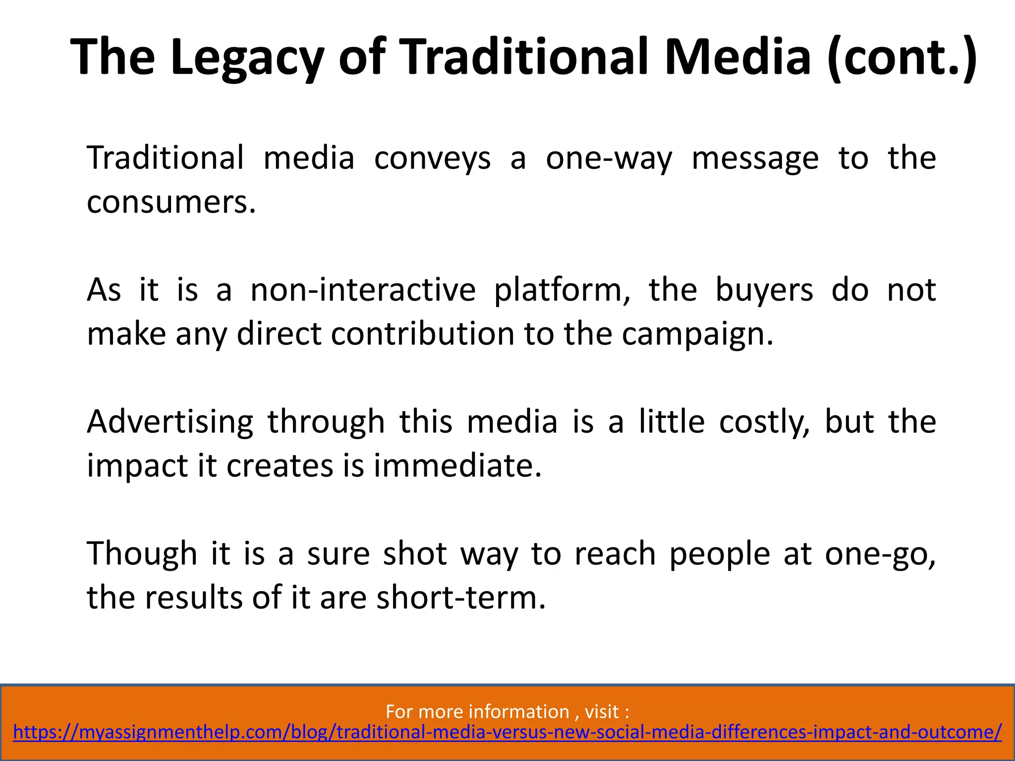 Traditional Media Versus New Social Media Differences, Impact And ...