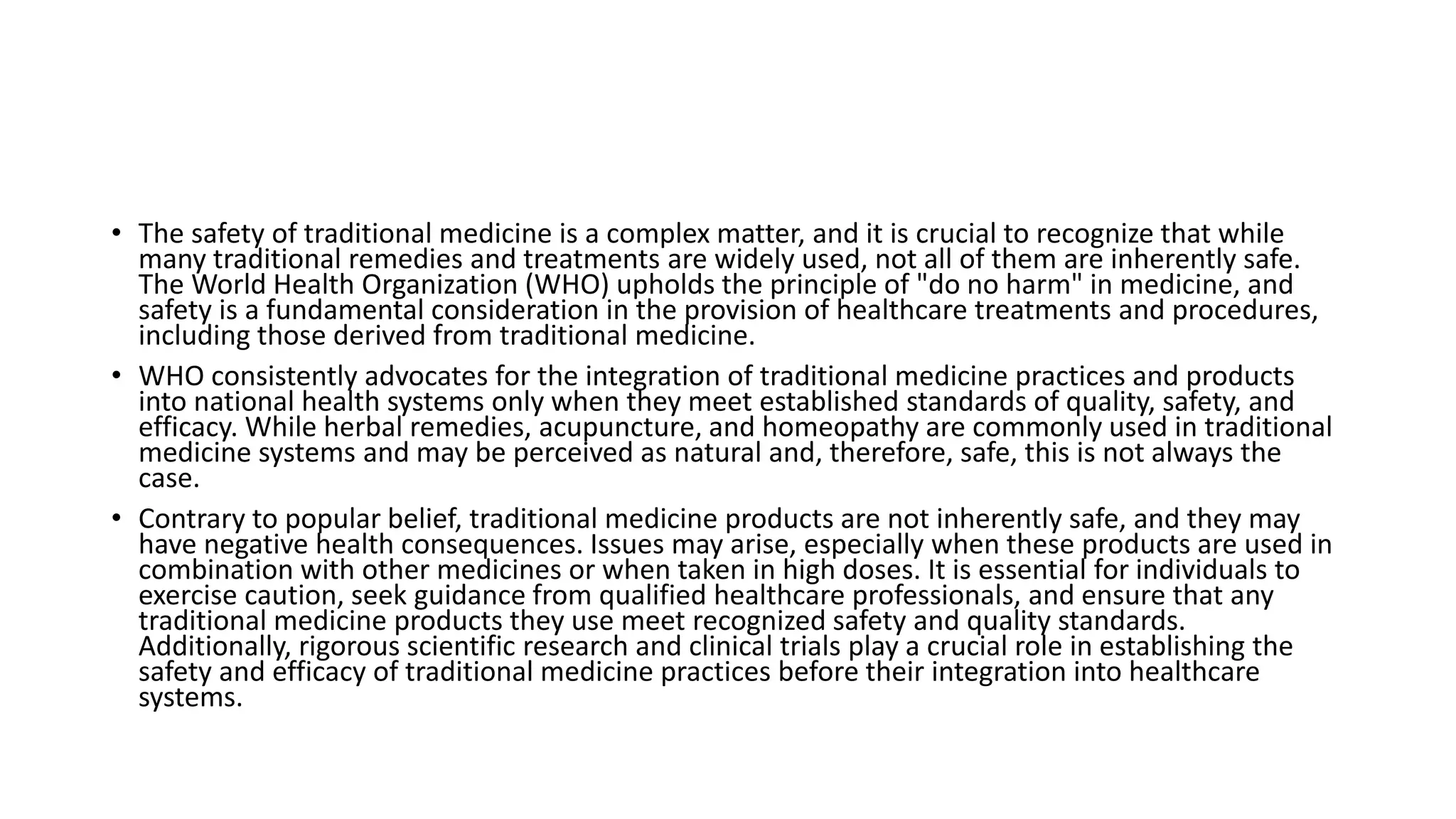 Traditional medicine and safety of traditional medicine.pptx | Holistic ...