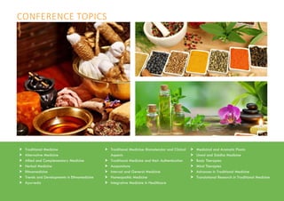 International Conference on Traditional Medicine and Ethnomedical ...
