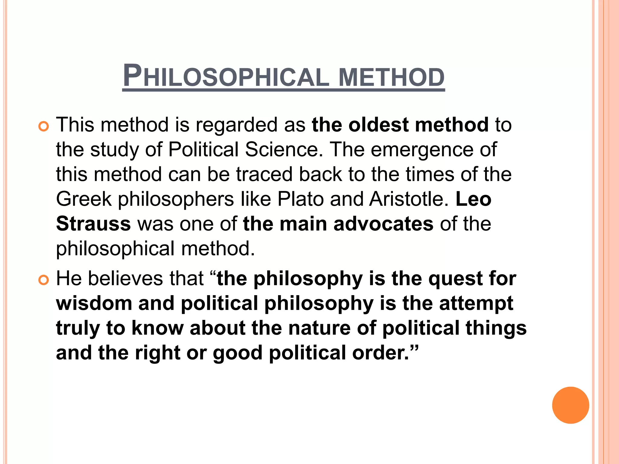 Traditional methods of political science | PPTX