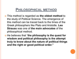 Traditional methods of political science | PPTX