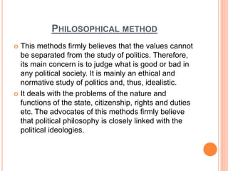 Traditional methods of political science | PPTX