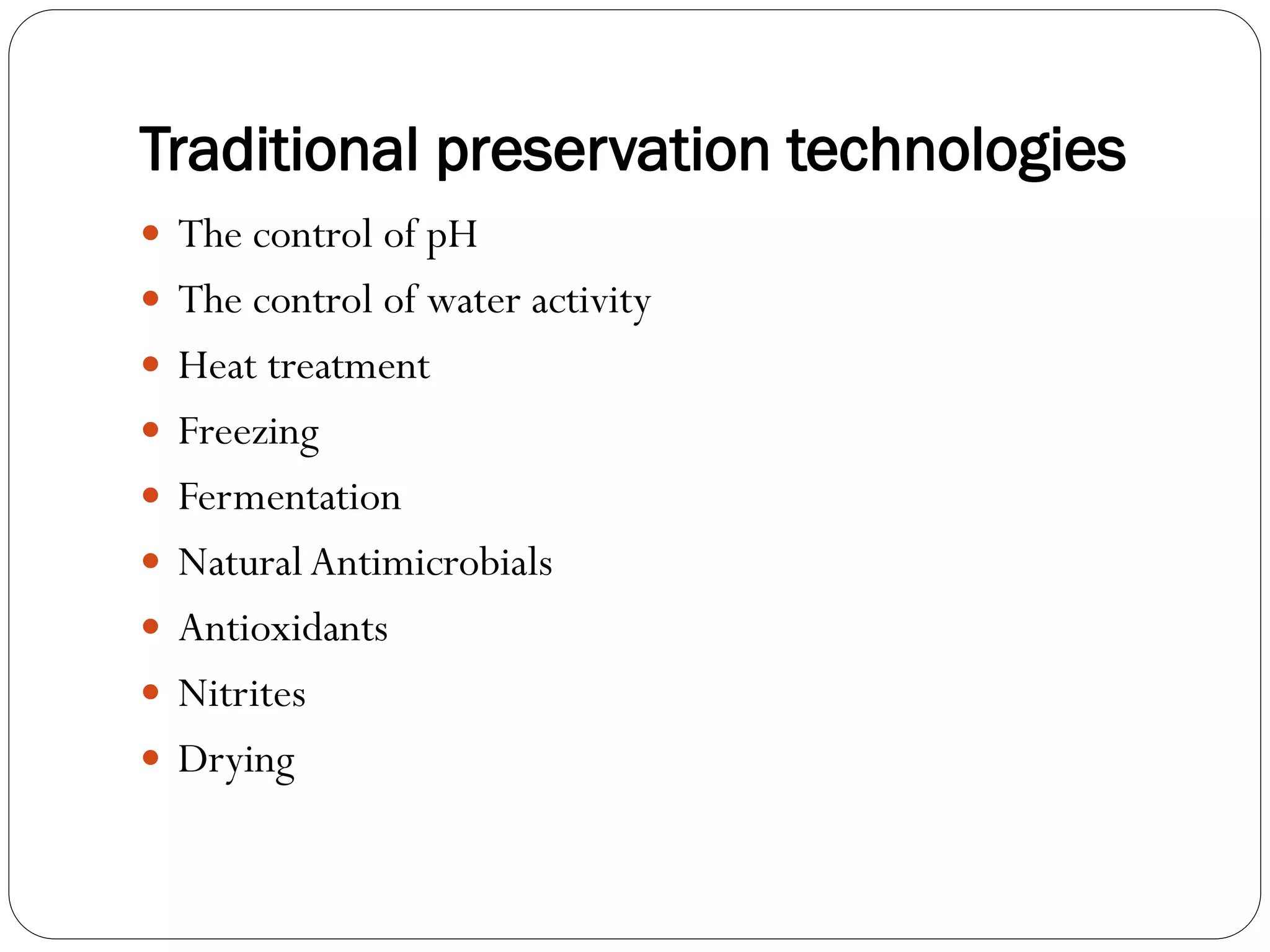 Traditional methods of preservation | PDF