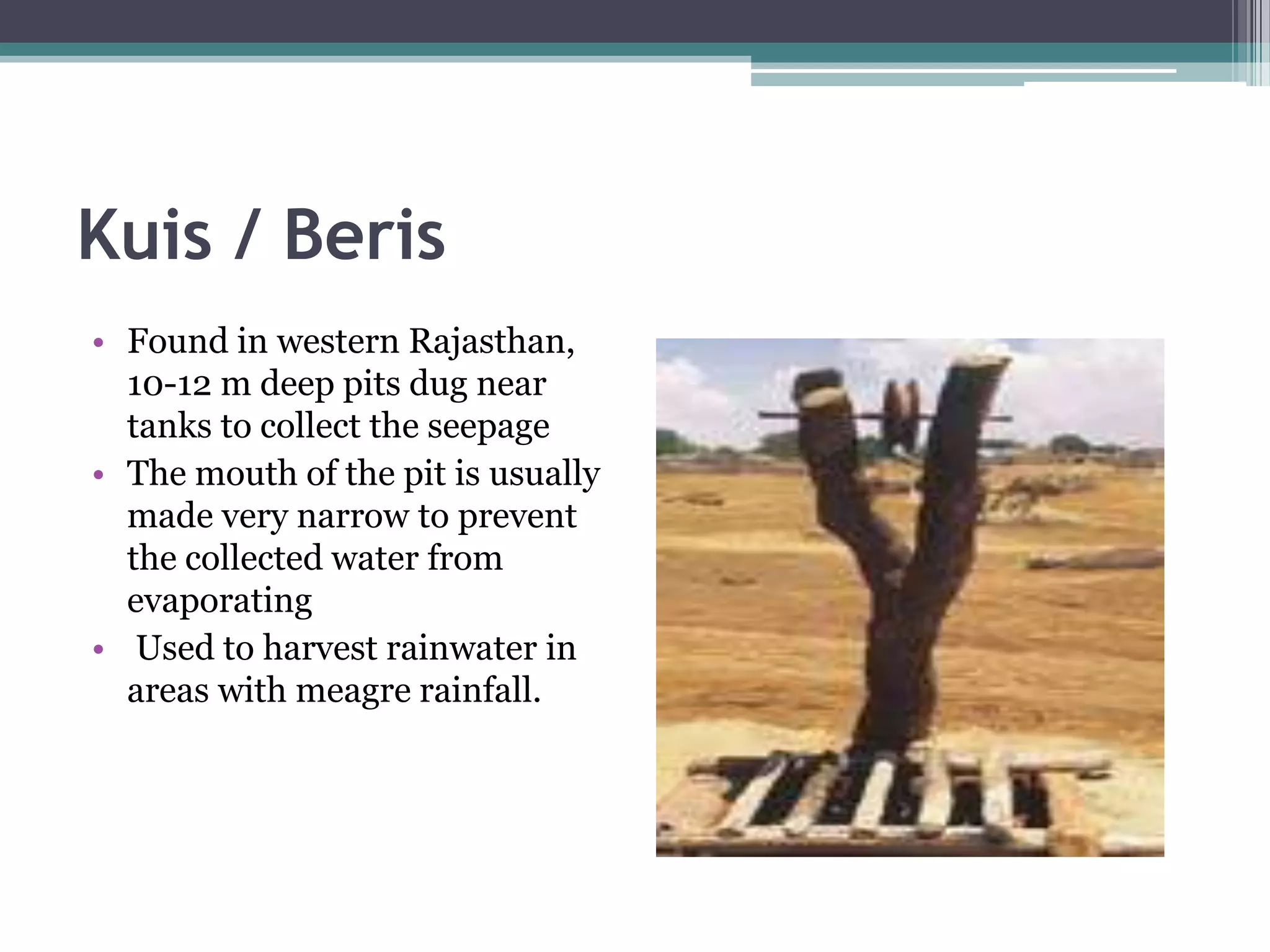 Traditional methods of rain water harvesting | PPTX