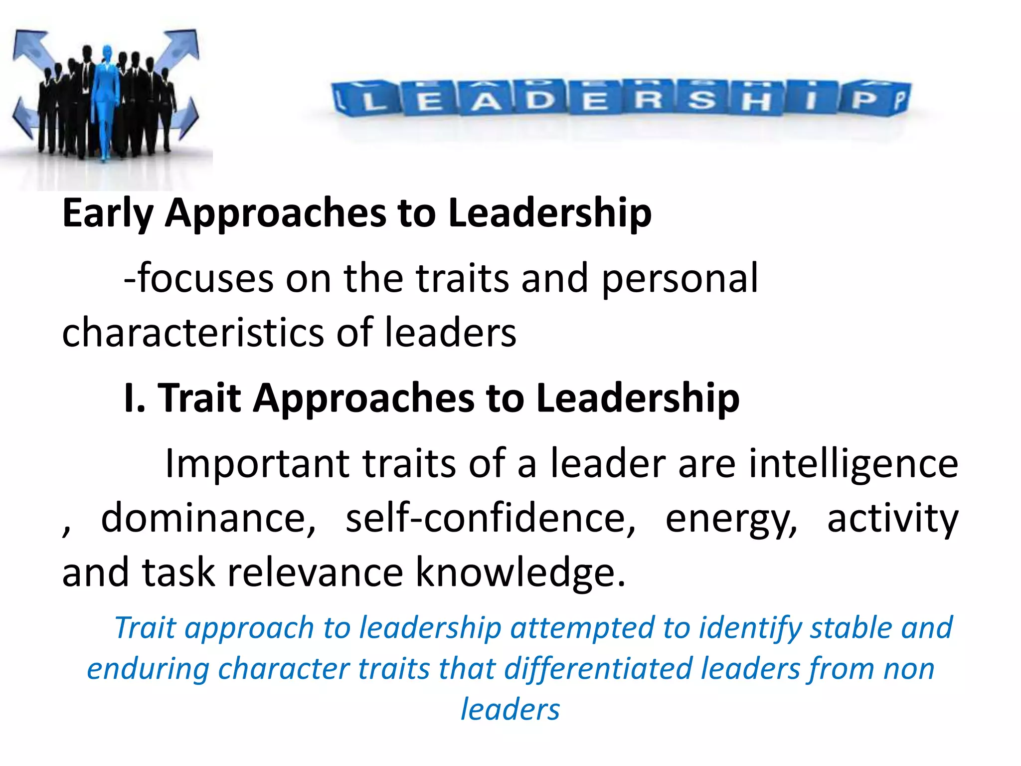 Traditional Models for Understanding Leadership | PPTX