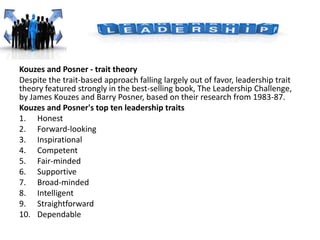 Traditional Models for Understanding Leadership | PPTX