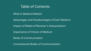 Media and Modes: Traditional Modes of Communication.pptx