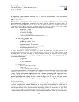 Traditional music in nigeria example of ayinla omowura’s music | PDF