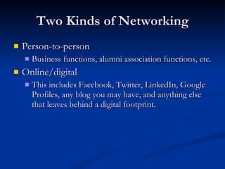 Traditional & online networking | PPT
