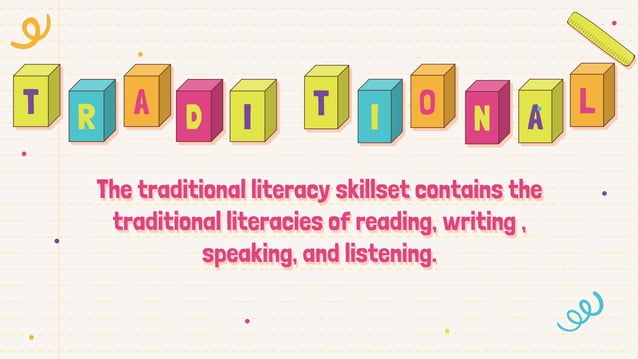 TRADITIONAL OR CONVENTIONAL LITERACIES.pptx | Education