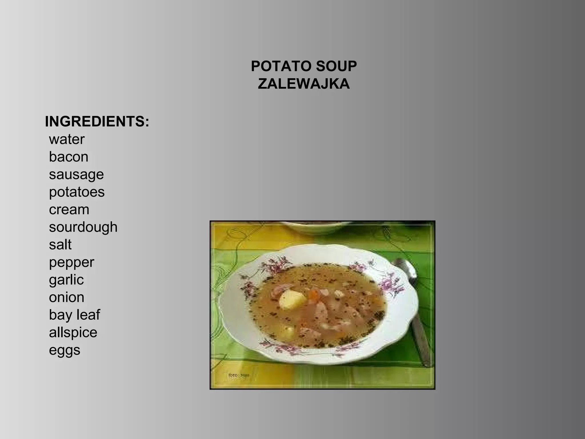 Traditional Polish dinner | PPS