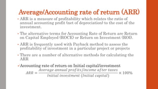 Traditional project financial appraisal | PPTX