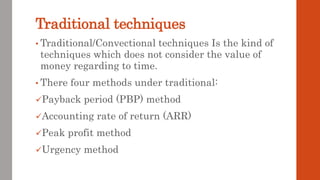 Traditional project financial appraisal | PPTX