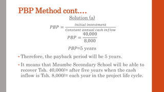 Traditional project financial appraisal | PPTX