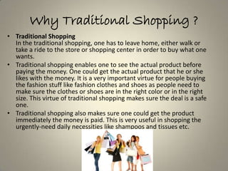 Traditional shopping vs online shopping | PPTX