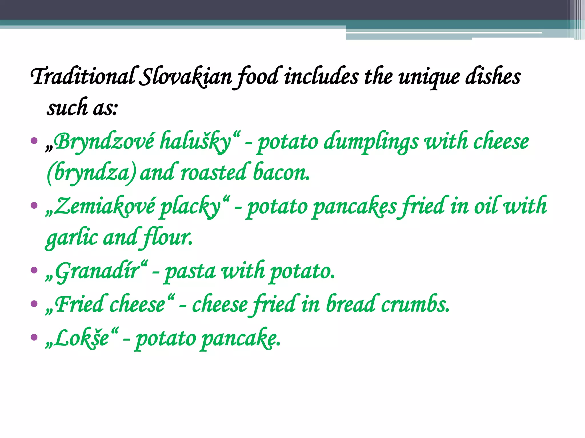 Traditional slovak food | PPTX