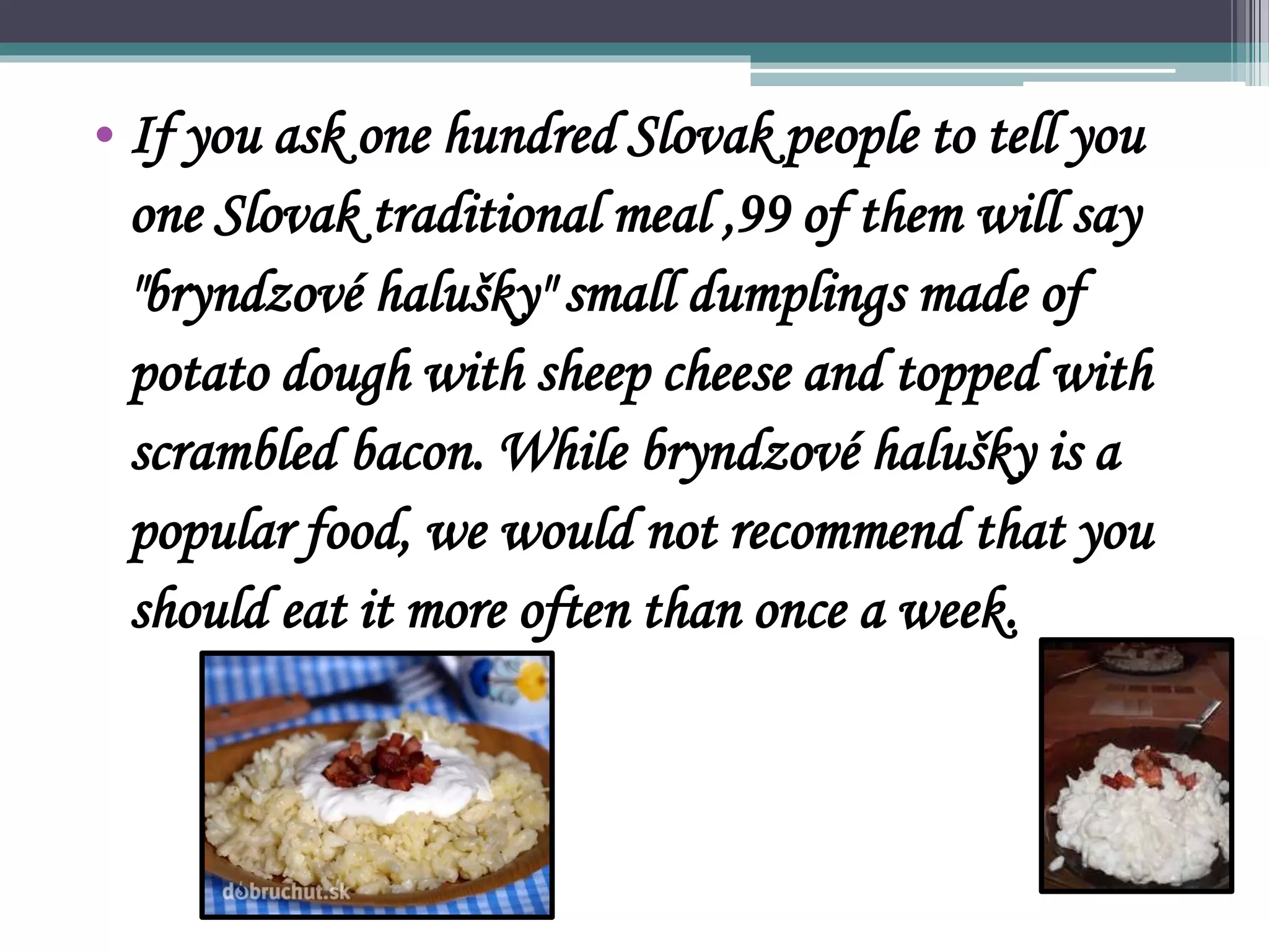 Traditional slovak food | PPTX