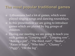 Traditional sports and games lit | PPTX