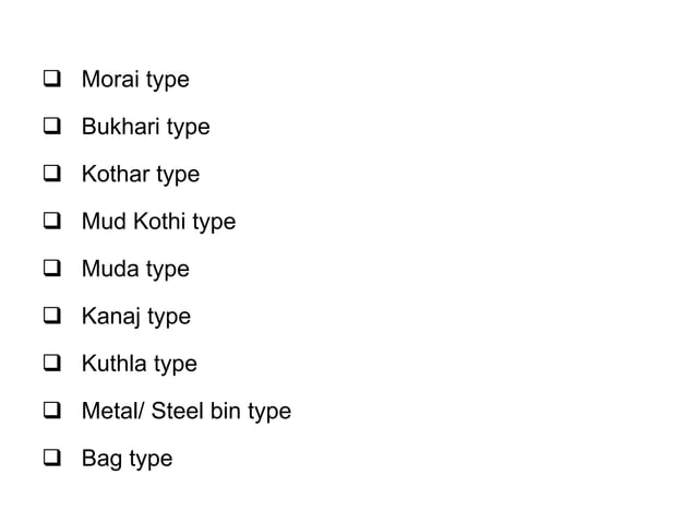 Traditional storage structures | PPTX | Agriculture | Industries