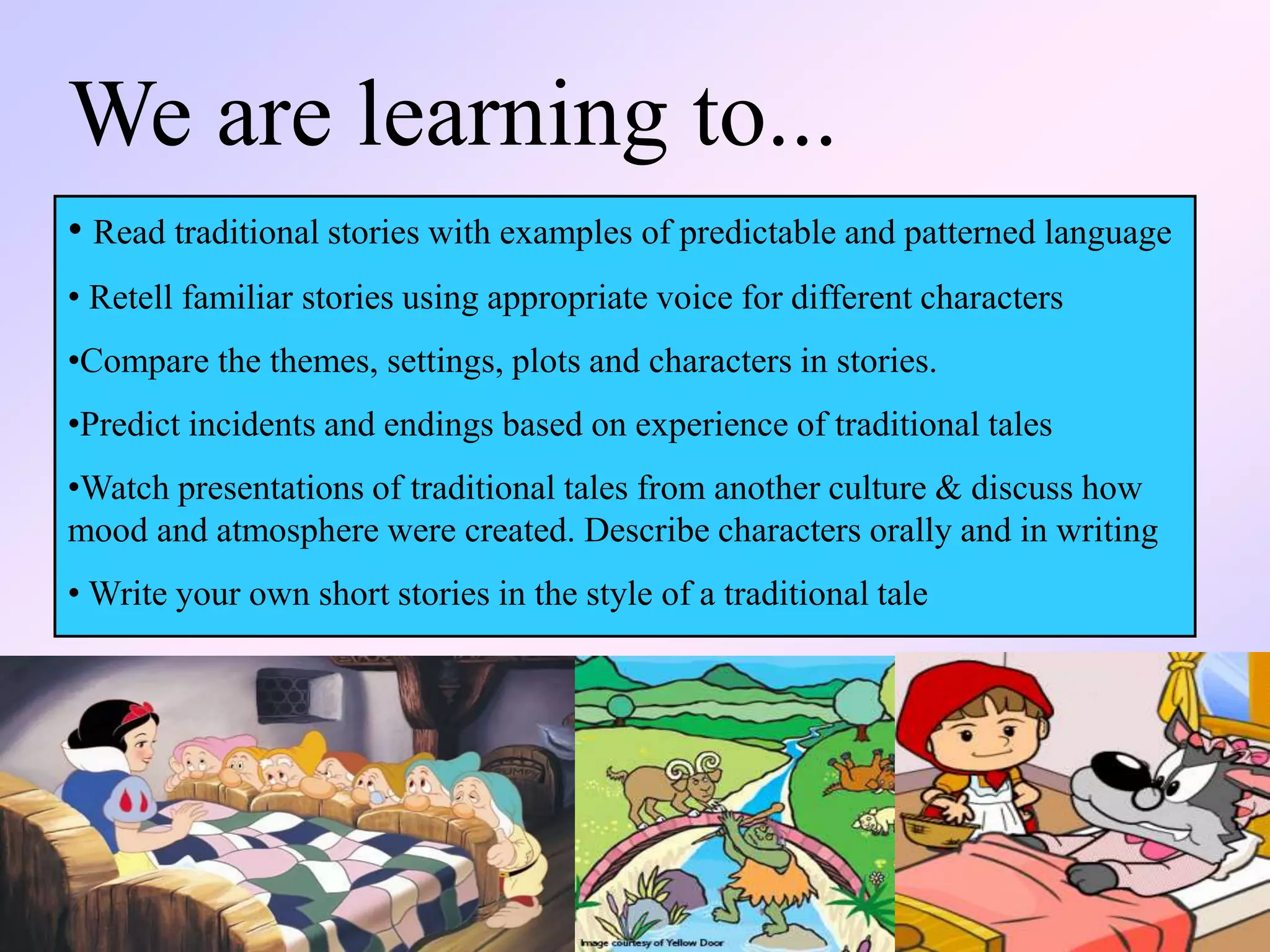 Traditional tales lesson 1 ppt | PPT