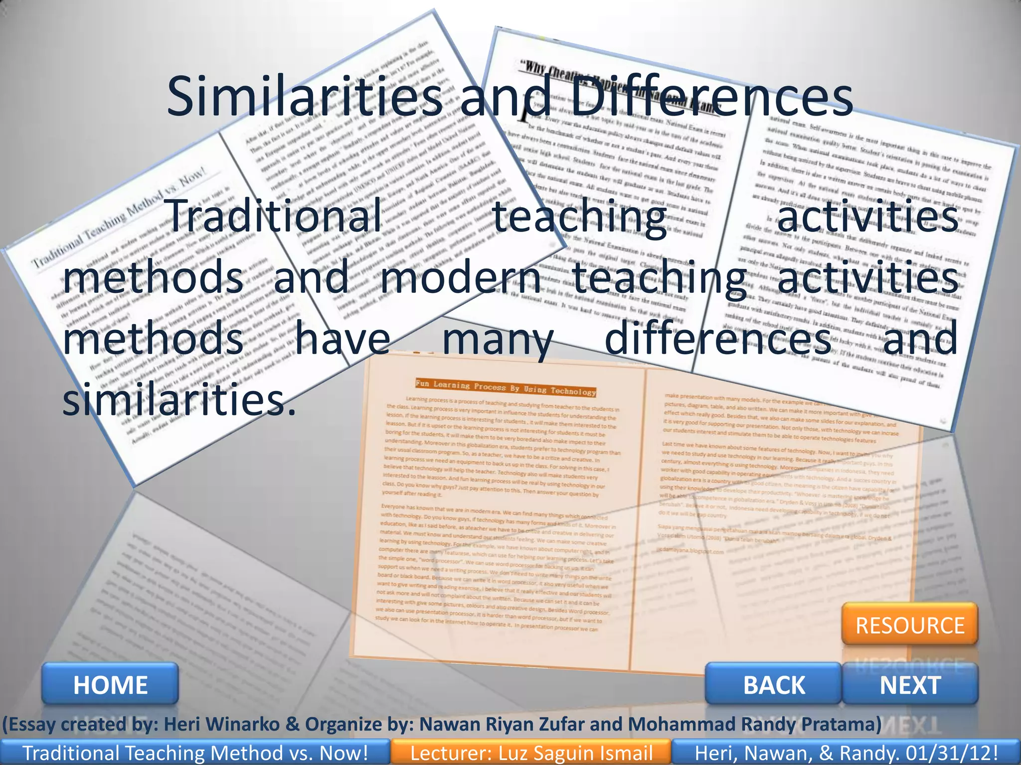 Traditional Teaching Method vs Now | PPSX