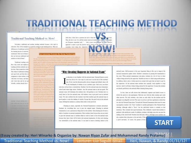 Traditional Teaching Method vs Now | PPSX | Educational Assessment ...