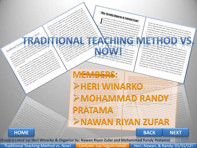Traditional Teaching Method vs Now | PPSX | Educational Assessment ...