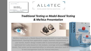 Traditional Testing vs MaTeLo Model-Based Testing Tool v2.06