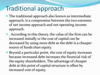 Traditional theory of capital structure | PPTX