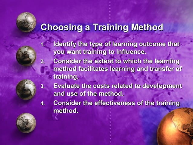 Traditional training methods | PPT | Business | Business and Finance