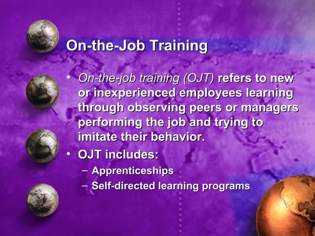 Traditional training methods | PPT | Business | Business and Finance