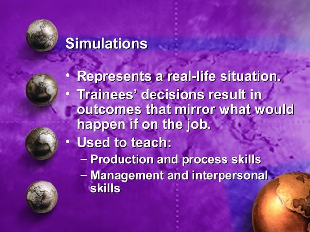 Traditional training methods | PPT | Business | Business and Finance