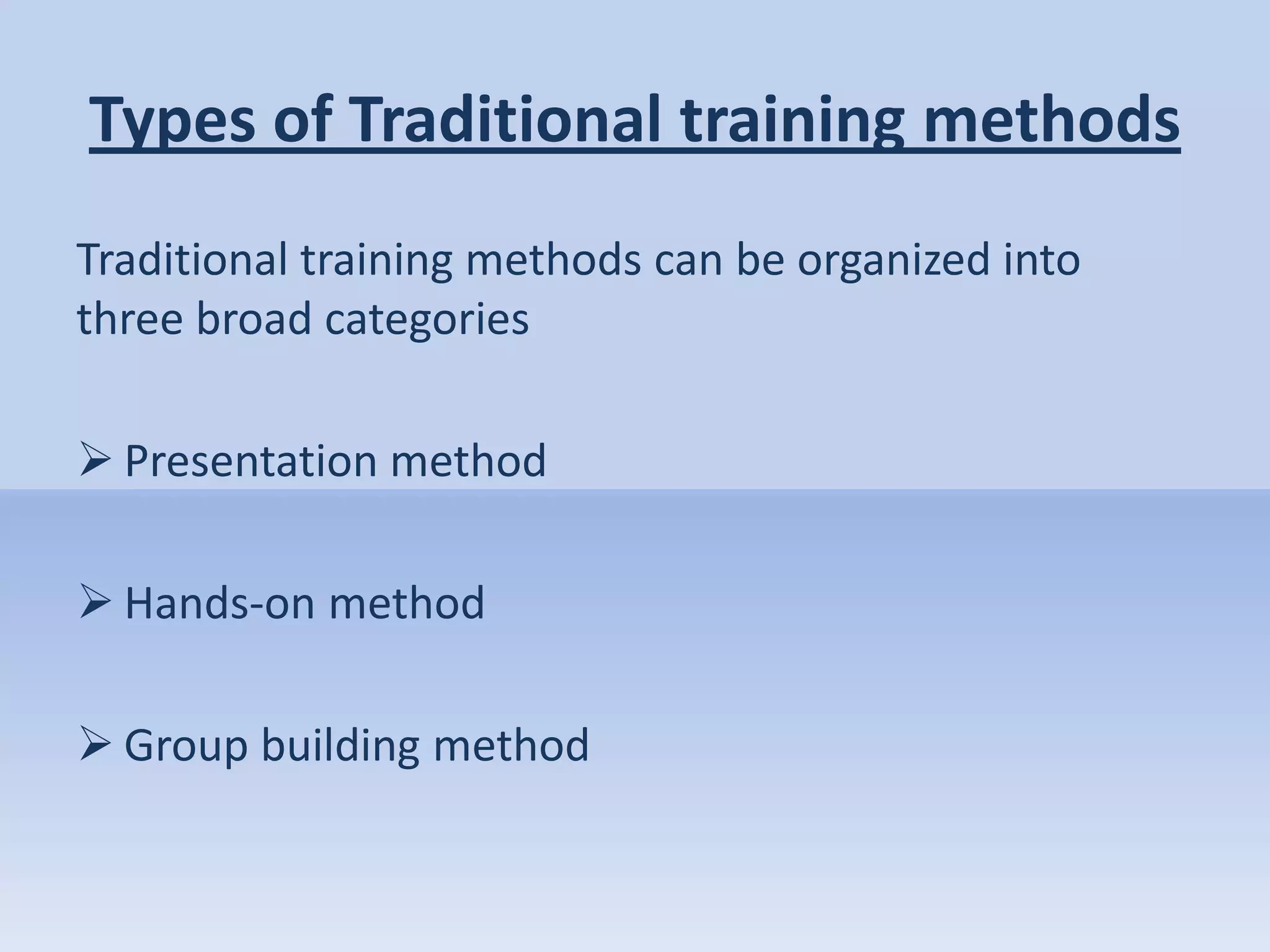 Traditional Training Methods | PPTX