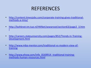 Traditional Training Methods | PPTX