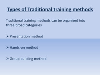 Traditional Training Methods | PPTX