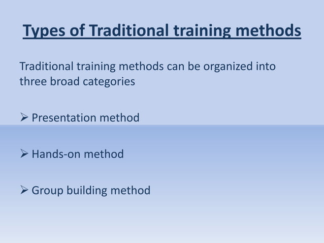 Traditional Training Methods | PPTX