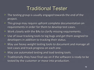 Traditional vs Agile Roles | PPT