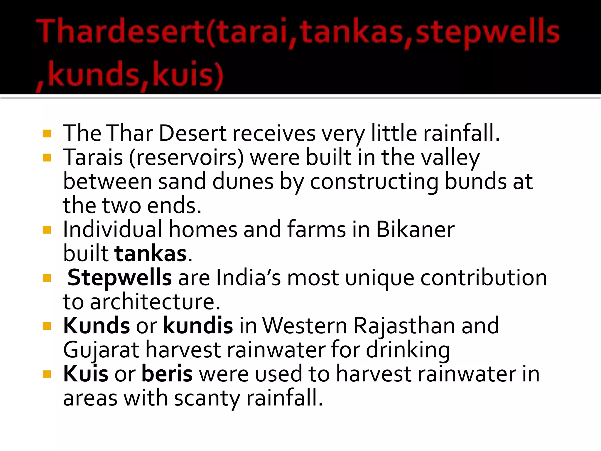Traditional water harvesting systems of india | PPTX