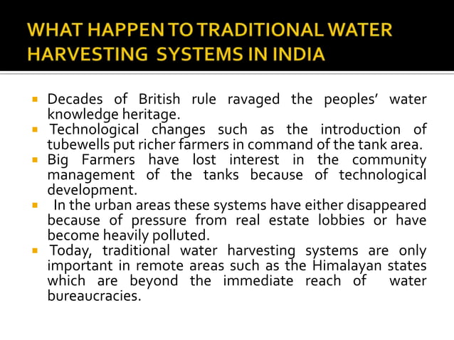 Traditional water harvesting systems of india | PPTX | Asia Travel | Travel Locations