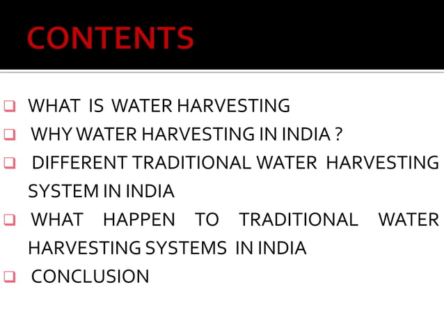 Traditional water harvesting systems of india | PPTX | Asia Travel ...