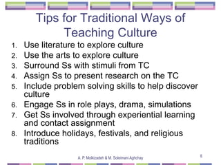 Traditional ways of teaching culture | PPT
