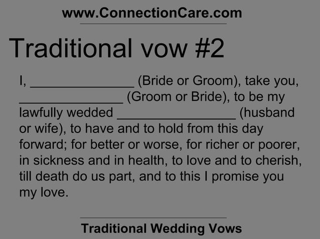 Traditional Wedding Vows | PPT