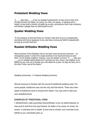 Traditional wedding vows | DOCX