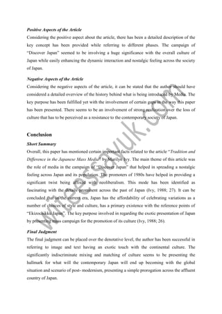 Tradition and difference in the japanese mass media | PDF