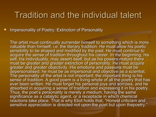 Tradition and the individual talent neo | PPT
