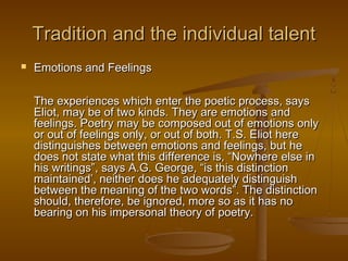 Tradition and the individual talent neo | PPT