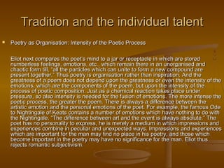 Tradition and the individual talent neo | PPT