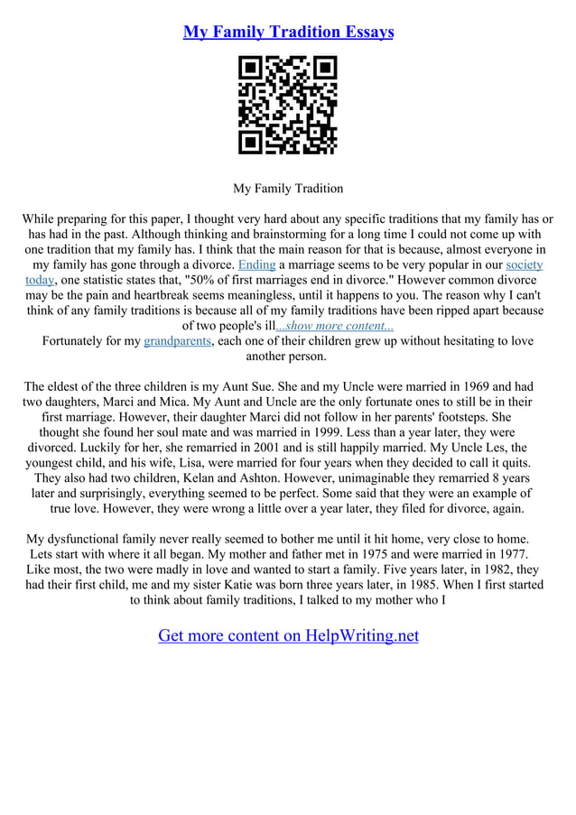 Tradition Essay | PDF