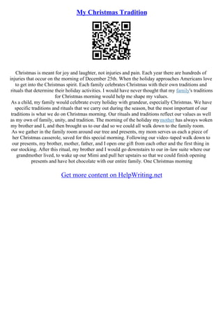 Tradition Essay | PDF